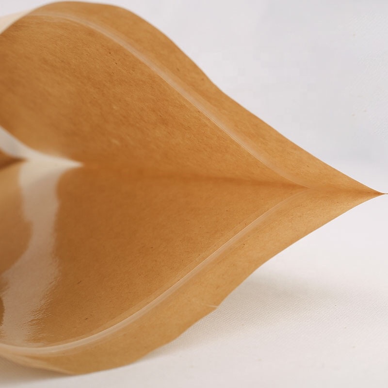 Custom Kraft Stand Up Pouches with Clear Window and Zipper - Ziplock Bags