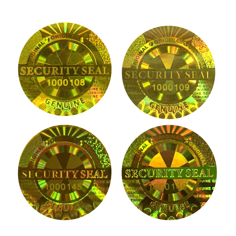 Custom Warranty VOID Security Sticker - Hologram 3D Golden Holographic Serial Number Sticker ...