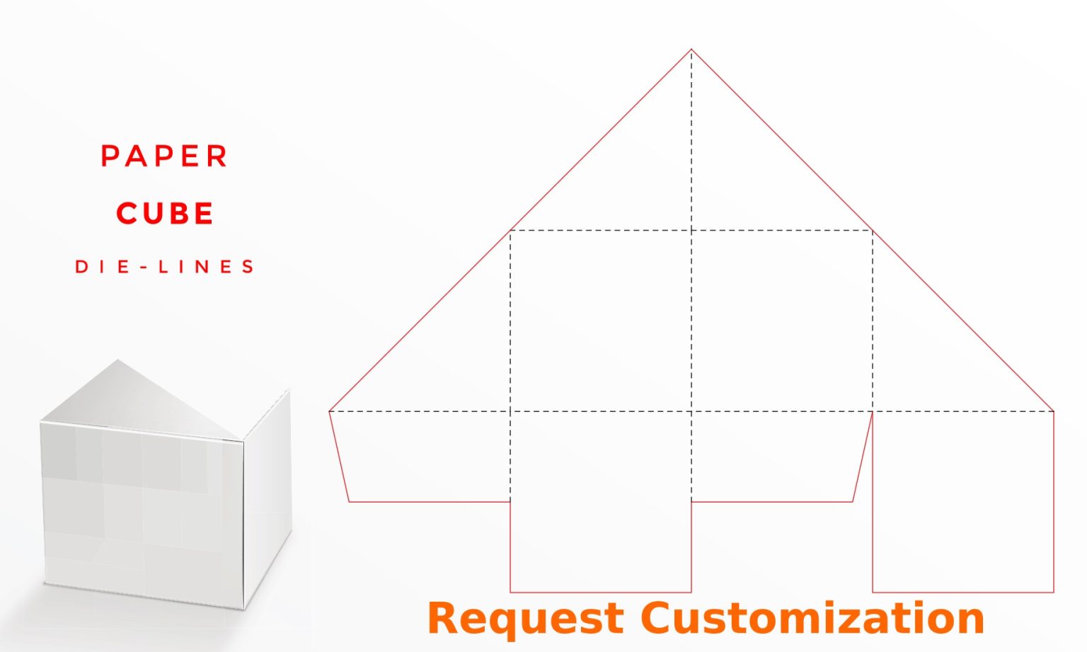 Paper Cube Box Dieline - Limcy Packaging