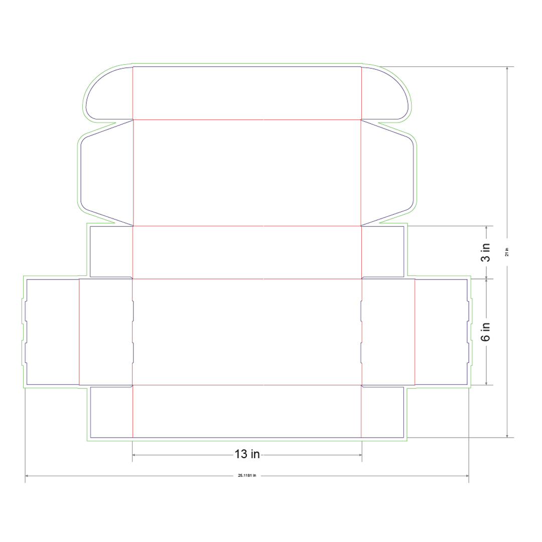 13x6x3 in Mailer Box Template