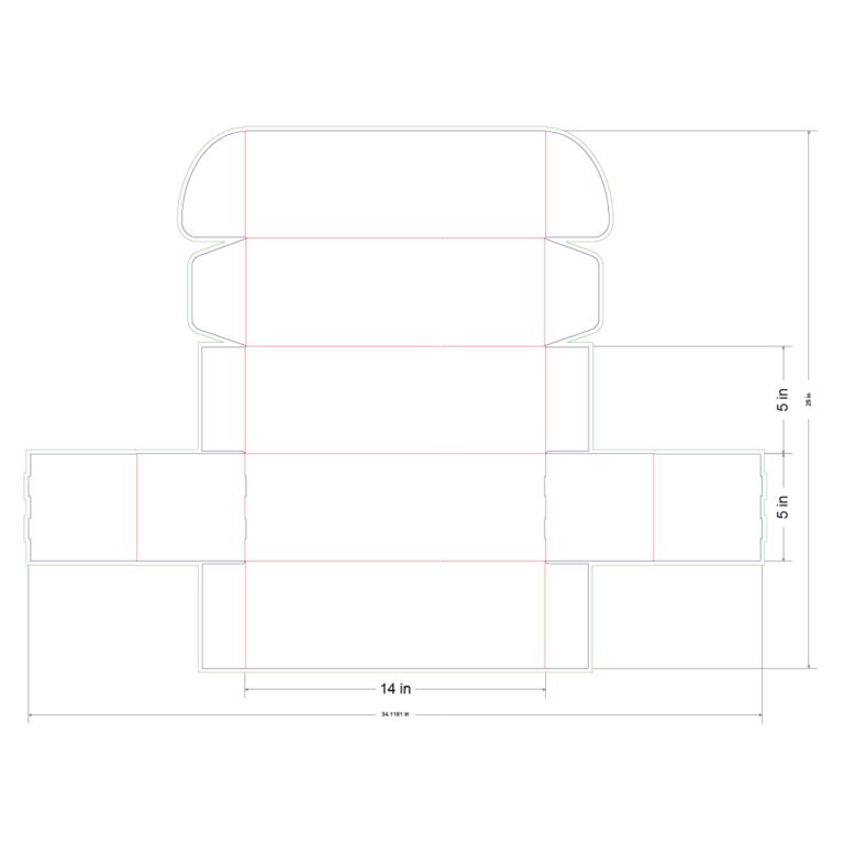 14x5x5 in Mailer Box Template