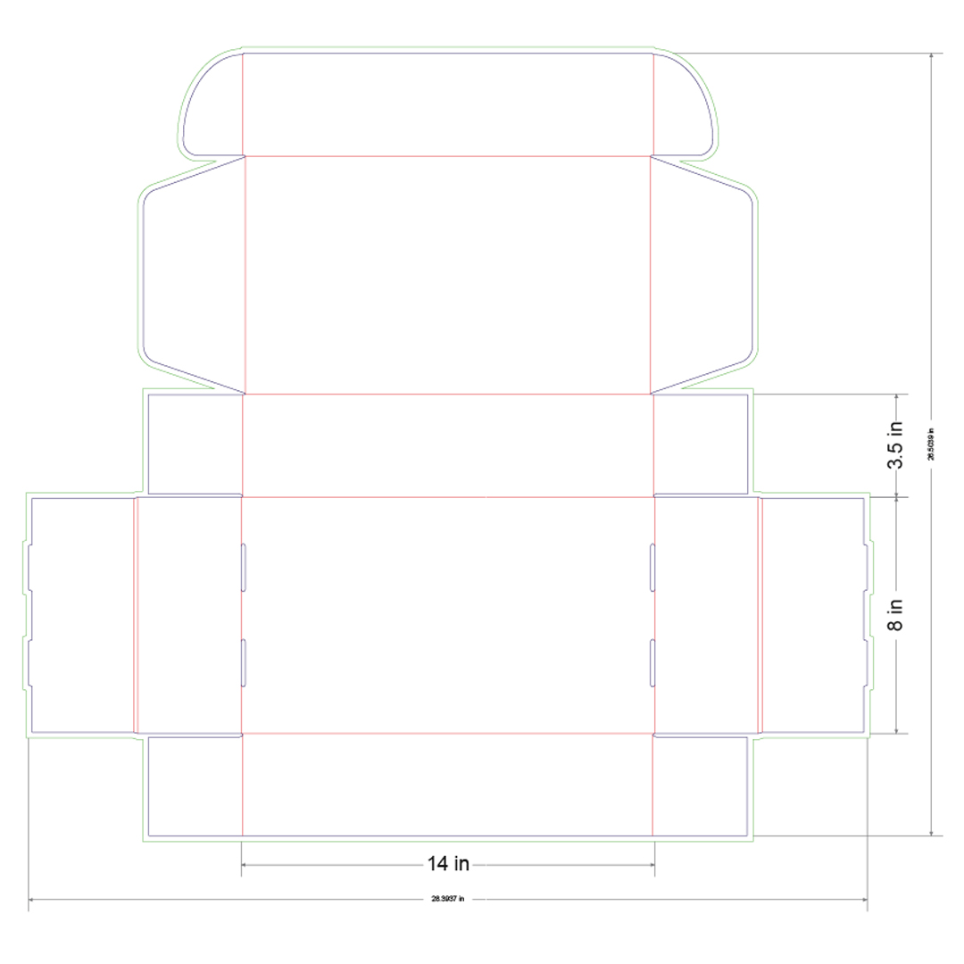 14x8x3.5 in Mailer Box Template