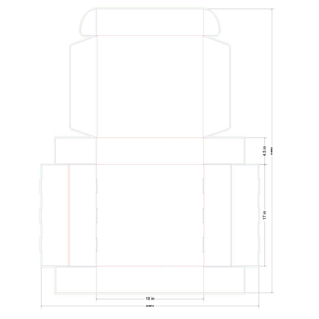 18x17x4.5 in Mailer Box Template
