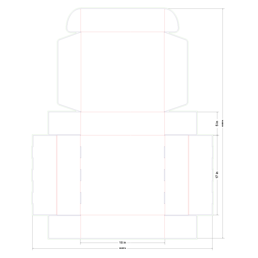 18x17x5 in Mailer Box Template