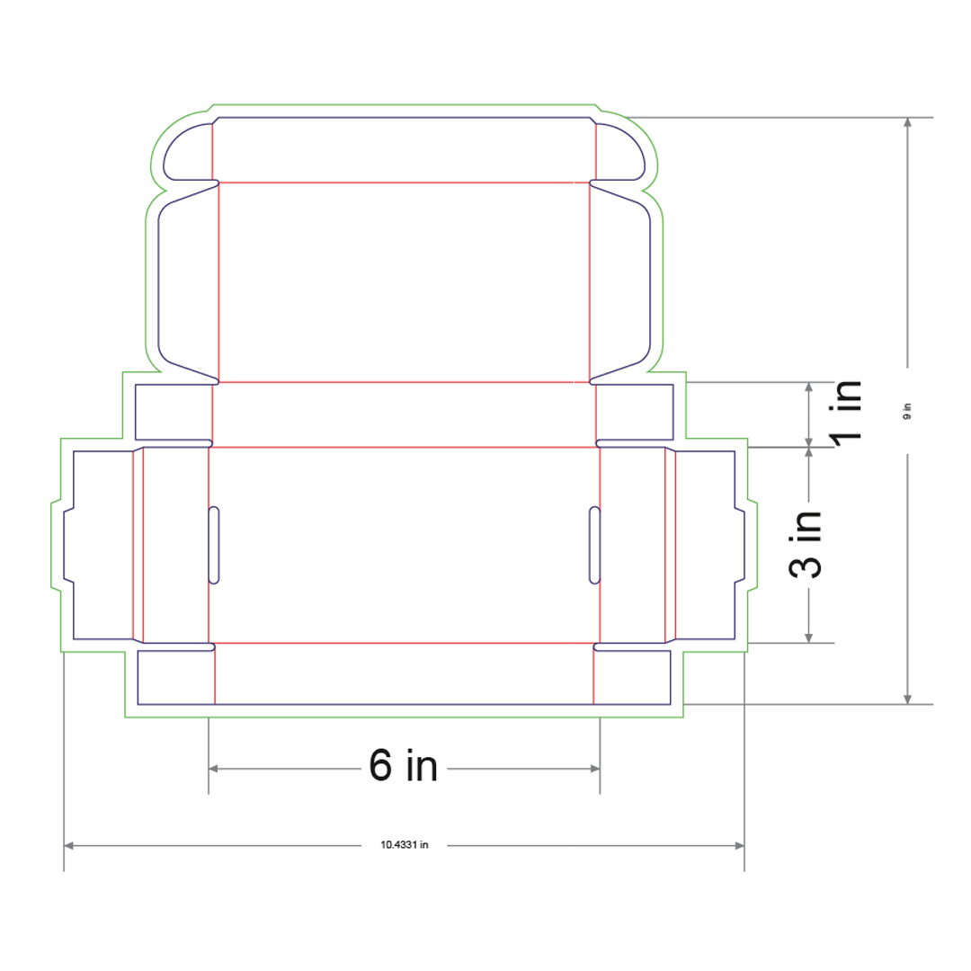 6x3x1 in Mailer Box Template
