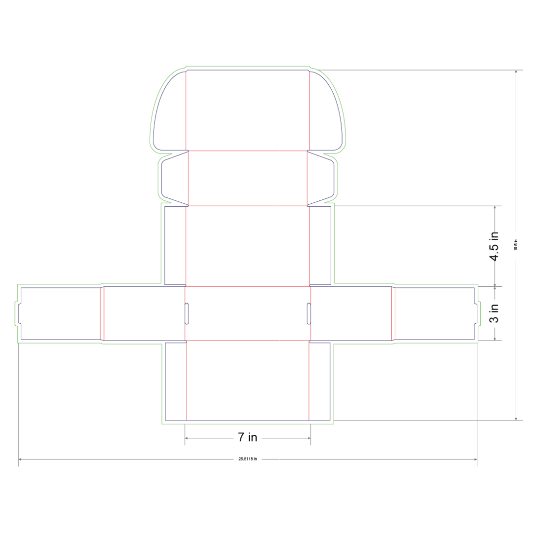 7x3x4.5 in Mailer Box Template